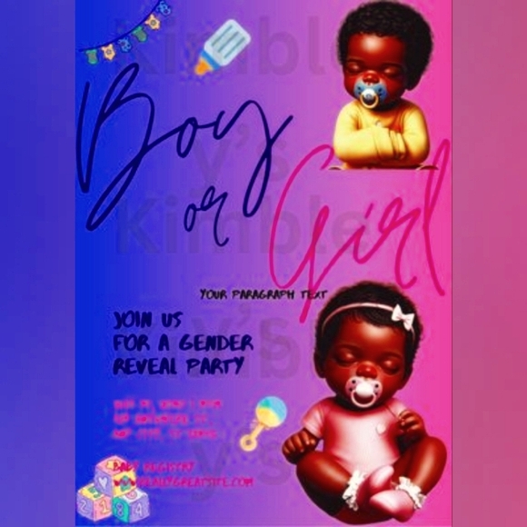 Other | Gender Reveal Party Digital Downloadable Template | Poshmark